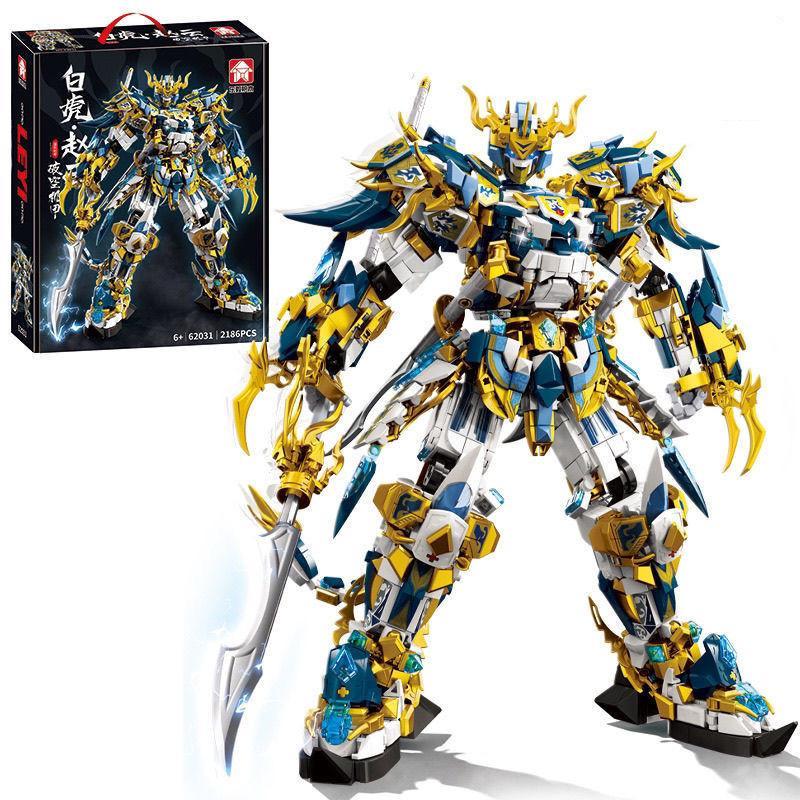 Assemble Chinese style Leyi 62031 robot model block Mech Guan Yu Zhao ...