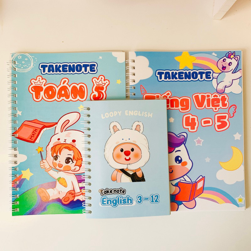 [New Model 2024] Set Of 3 Grade 5 Decorative Notebooks (Math A5 ...