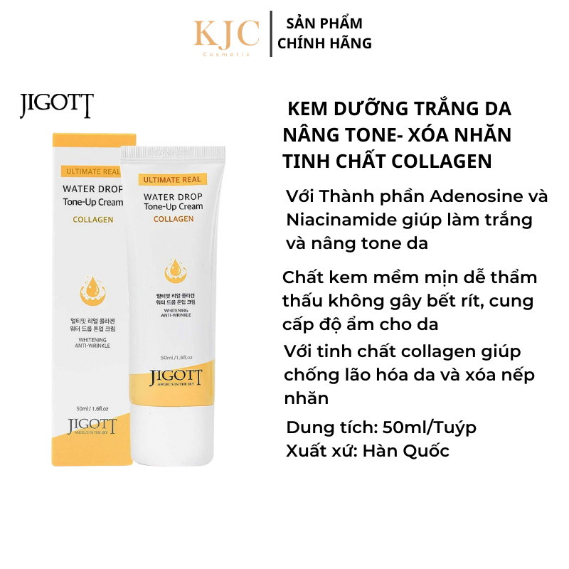 Jigott Ultimate Real Collagen Water Drop Tone Up Cream 50ml | Shopee ...
