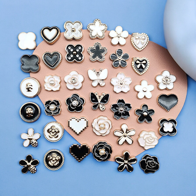 Sticker Stiker Tiker Charm Cham Jibbitz Fake Metal Glitter Plastic ...