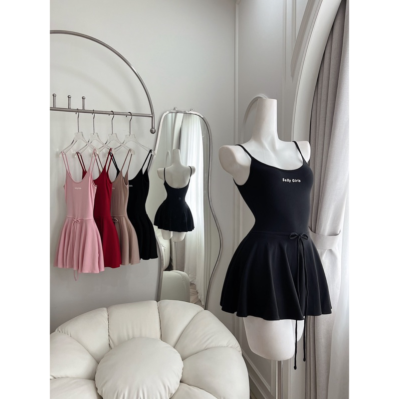 Lovely basic drawstring dress - with underpants | Shopee Philippines