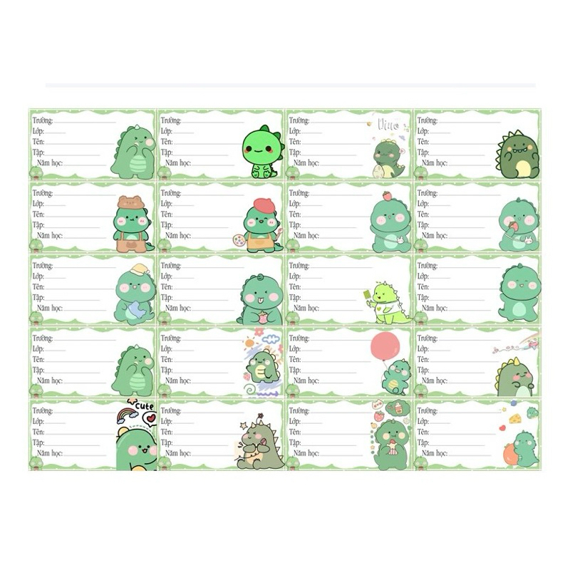 Dinosaur stickers 40 different labels/cute dinosaur notebook labels ...
