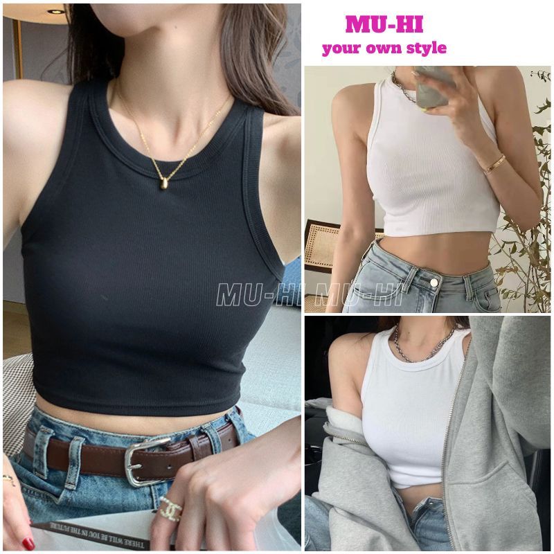Body-hugging cropped tank top - Beautiful women's t-shirt, sporty ...