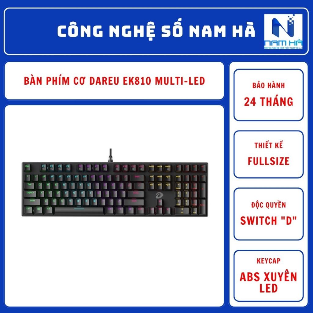 Dareu EK810 Multi-Led Black Mechanical Keyboard (USB /GB /Blue switch ...