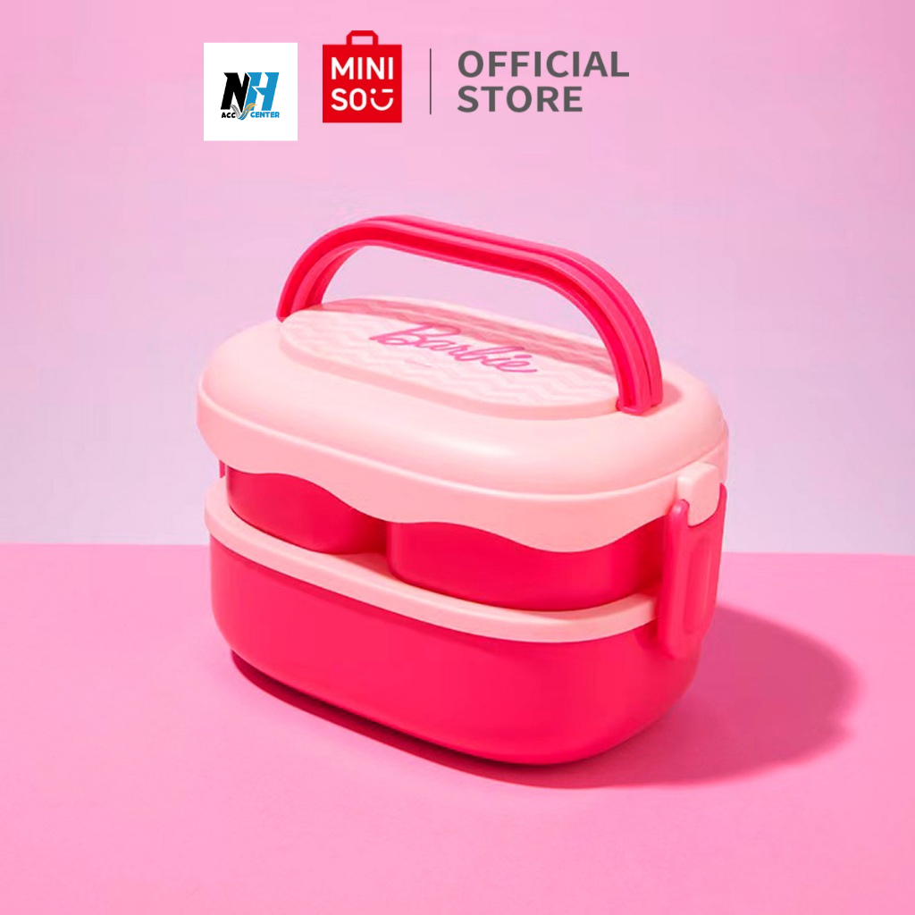 MINISO MINSO X Barbie style double-layer lunch box with fork and spoon ...