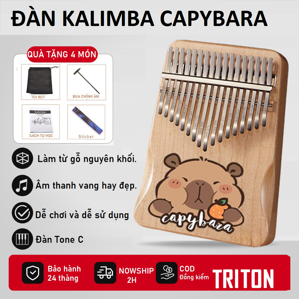 Super Cute Kalimba TRITON CP12 -17 Wooden Keys CAPYBARA Mouse - Thump ...