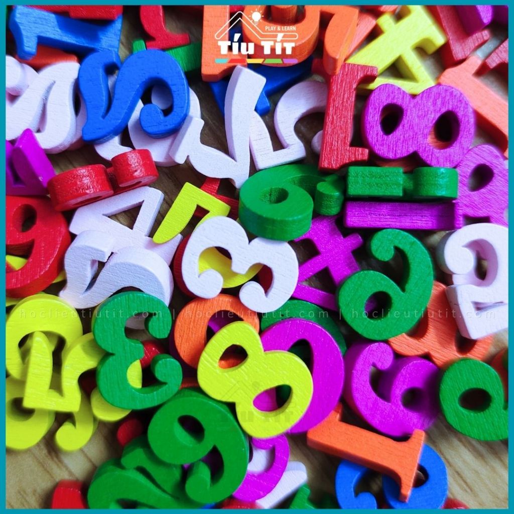 Set Of 100 mini size Wooden Numbers As Teaching Tools For Children ...