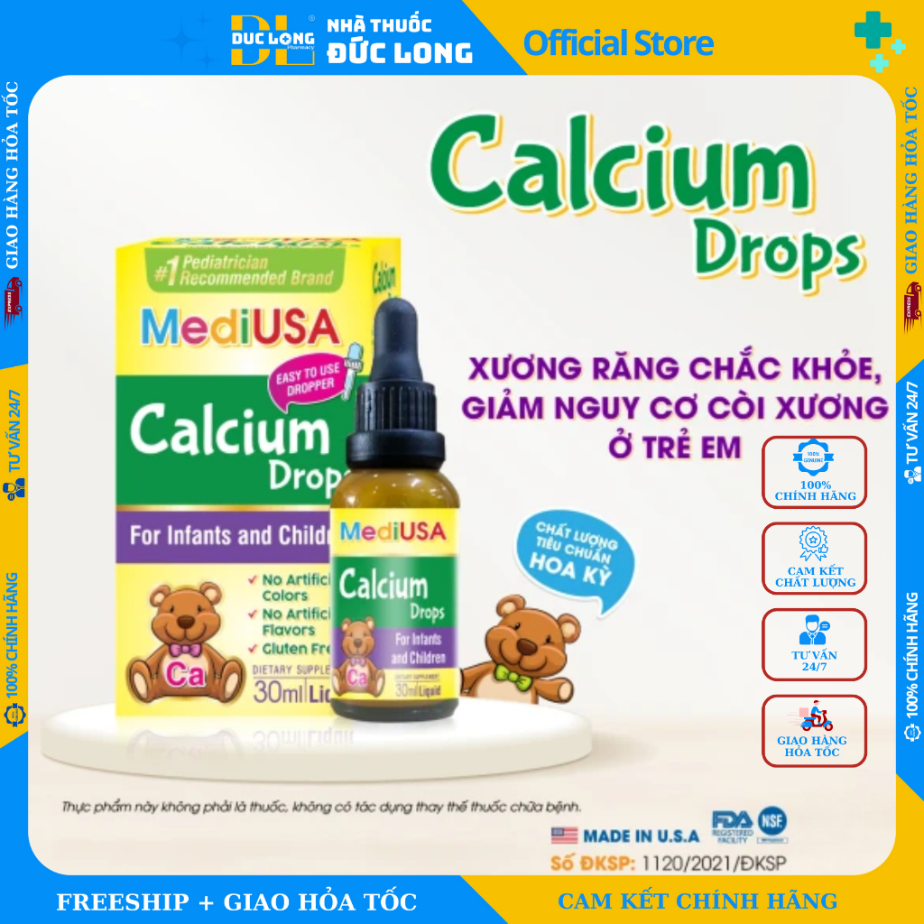 MediUSA Calcium drops Calcium drops for Babies from 2 Months Old ...