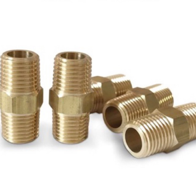 Copper connection with straight external thread made of steel in many ...