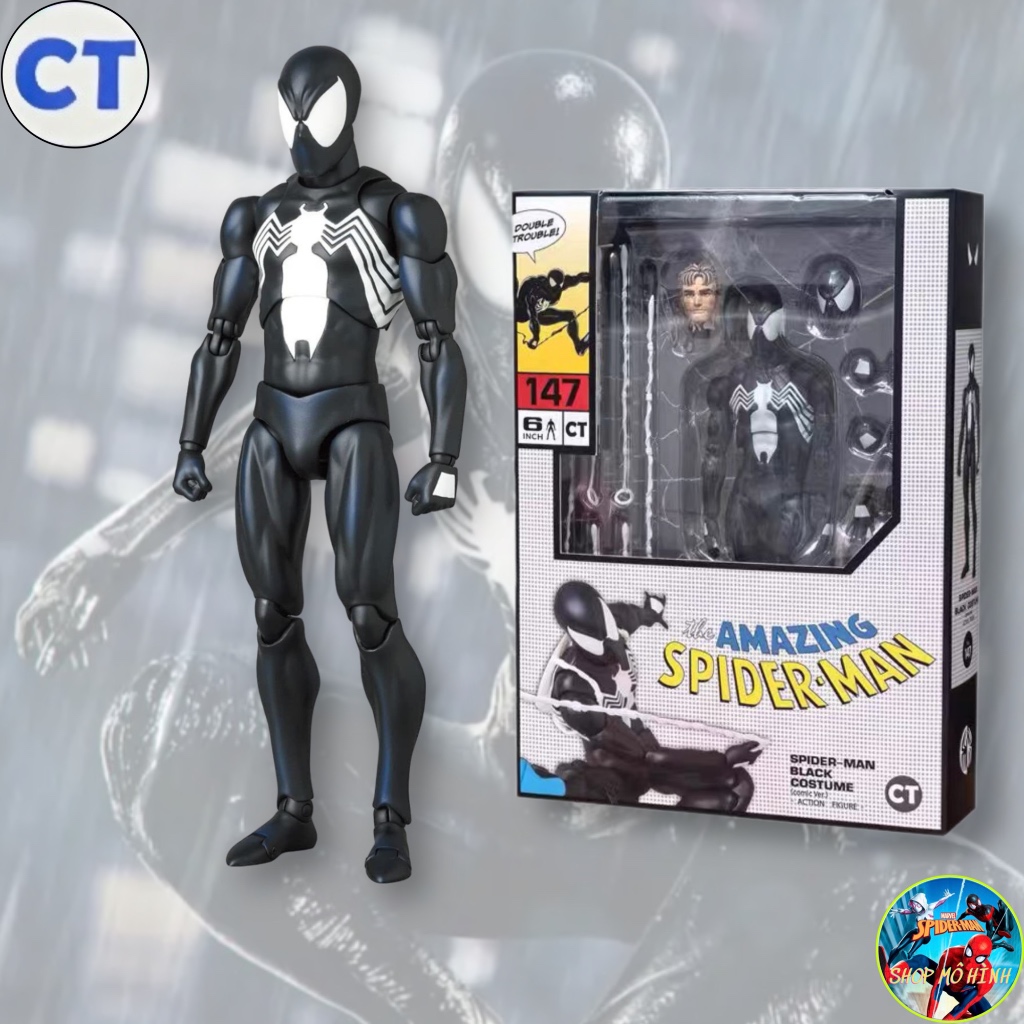 Model CT Mafex Symbiote Spider Man Black Spider Man Mafex 147 Venom ...