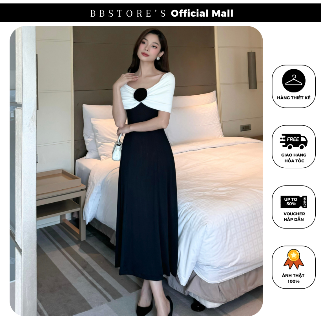 Bbstore's Long Formal Off-Shoulder Party Dress with Floral Fabric on the Chest - D3410 | Shopee ...