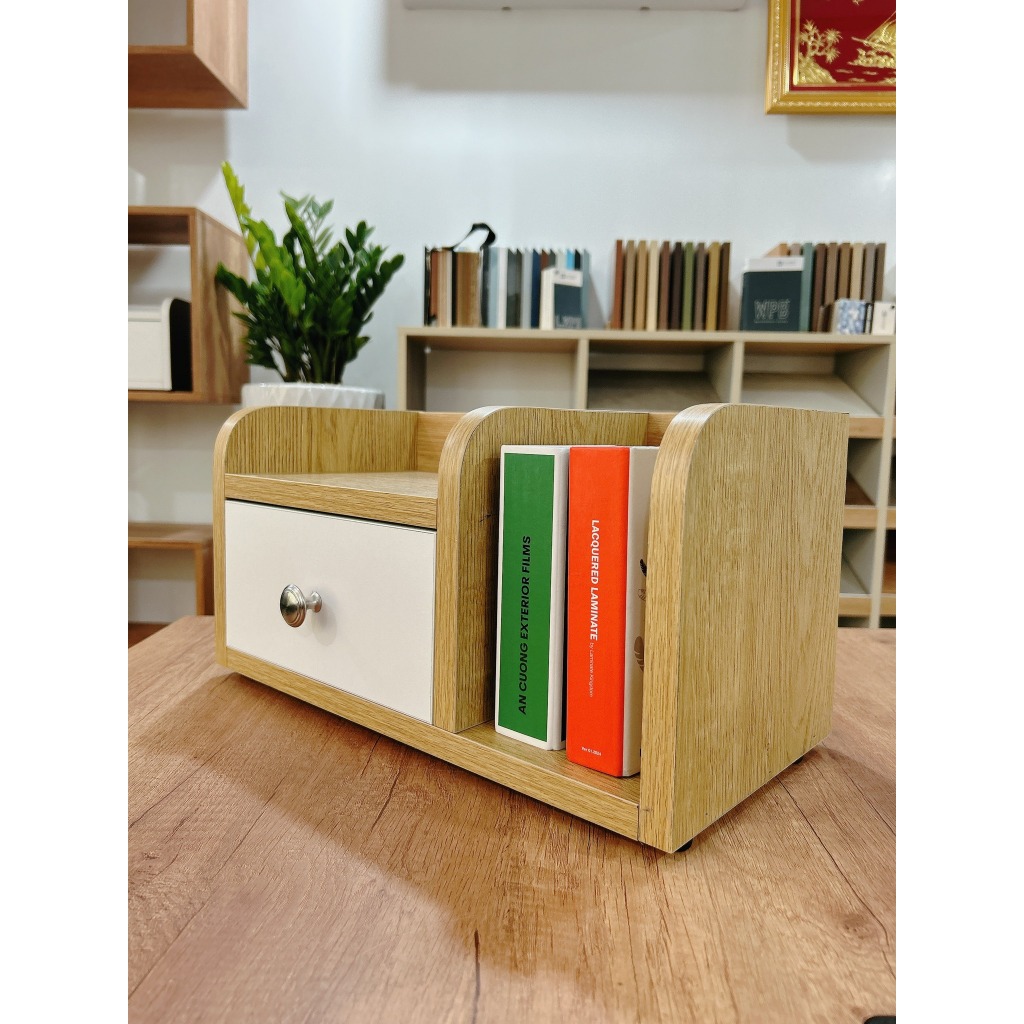 Mini WOODEN DESKTOP CABINET WITH TPH BOOKSHELF | Shopee Philippines