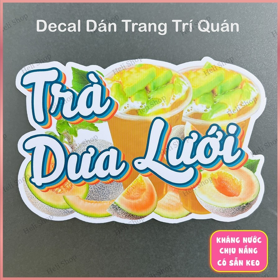 Melon Tea Decal Decorating Milk Tea Shops, Coffee Shops, Restaurants ...