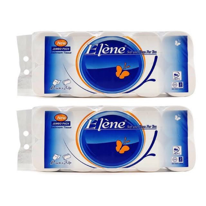 Combo 2 Bags Of Blue Elene Toilet Paper 4 Layers Super Smooth No Core ...