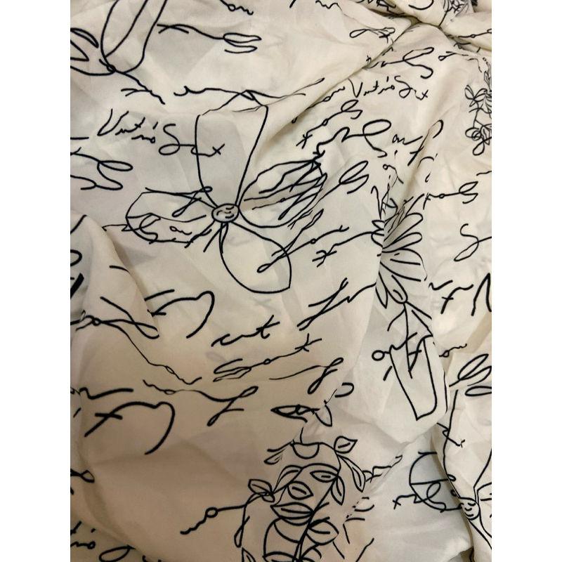 1m x 1m5 mango silk fabric with cream background, soft and cool ...
