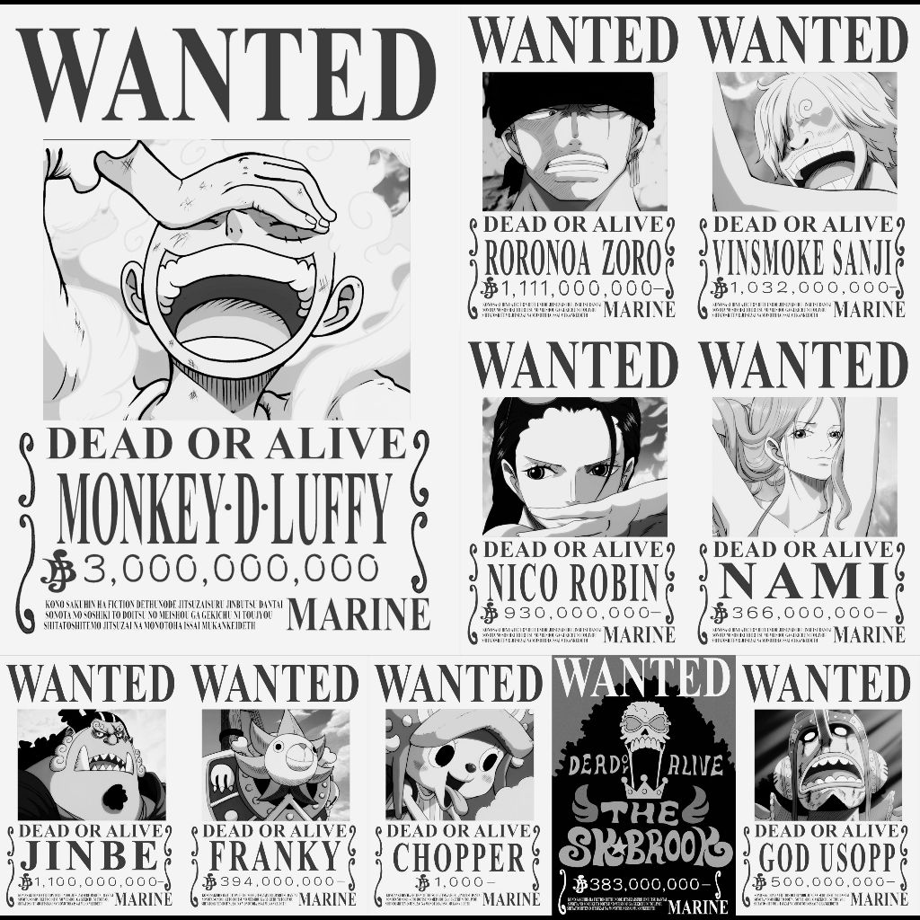 [SUPER Cheap] Set of 120 One Piece Wanted Poster A6 Wall Stickers Manga ...