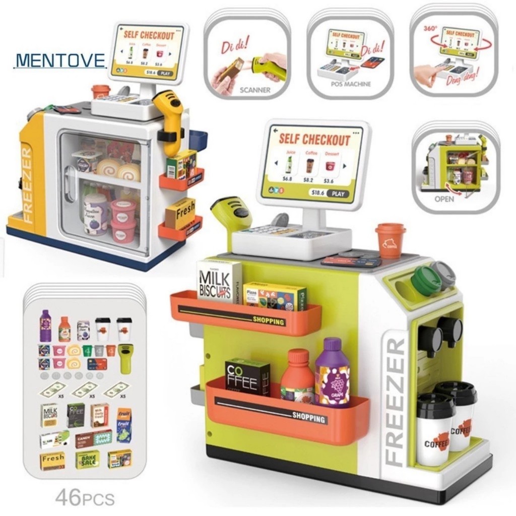 Supermarket checkout counter toy with coffee maker with card swipe 46 ...