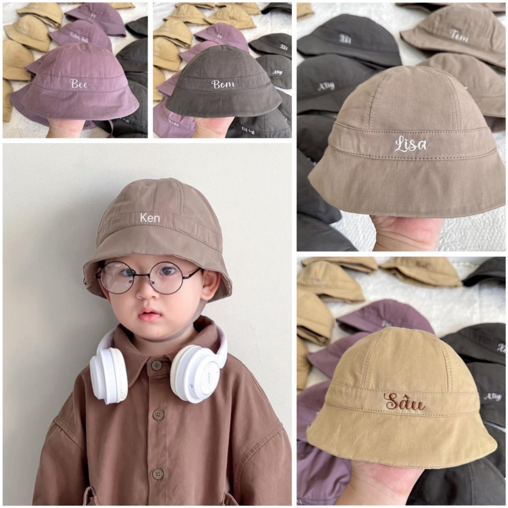 Brim hat embroidered with baby's name MUP 202 | Shopee Philippines