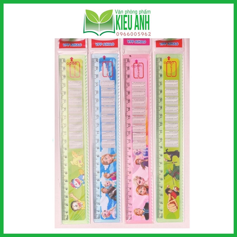 20cm plastic ruler with lovely multiplication table for students ...