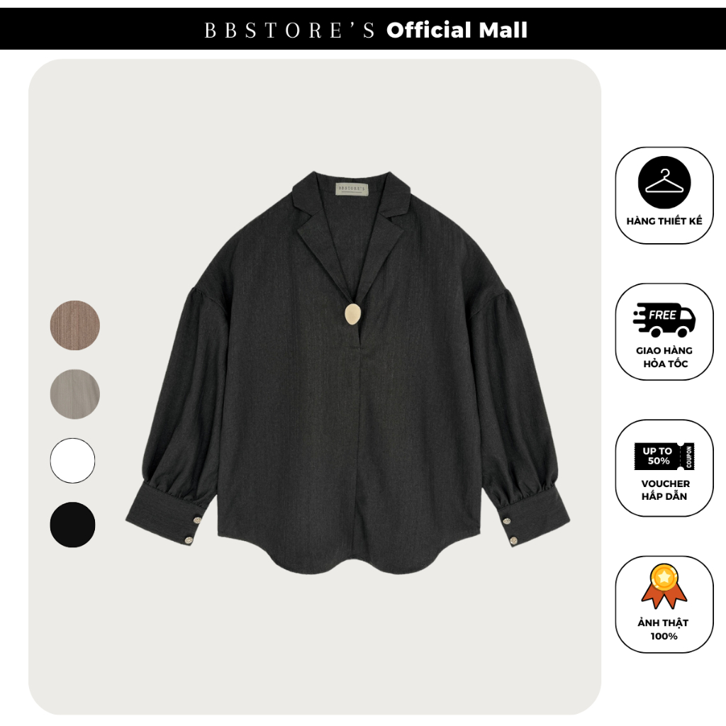 Women's Long Sleeve Shirt With Luxury Metal Tag BBSTORE'S - A3642 ...