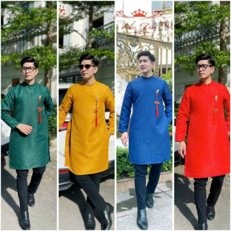 Nam Duong Plain Brocade Ao Dai 4 Masculine colors - luxurious high ...