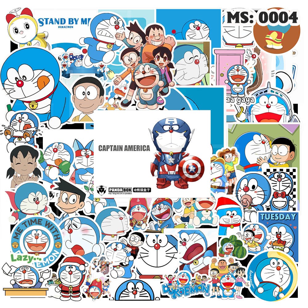 Set of 50 waterproof Doraemon stickers, cute Doraemon stickers, nobita ...