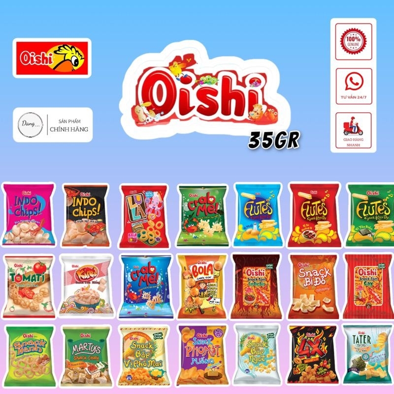Combo of 10 packs of oishi Snacks of all flavors 32g (1 pack of 1 ...