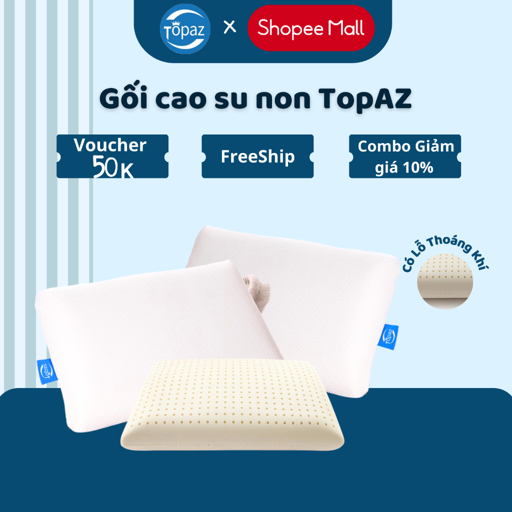 TOPAZ Adult Latex Pillow with Breathable Vents, Lifting Cervical ...