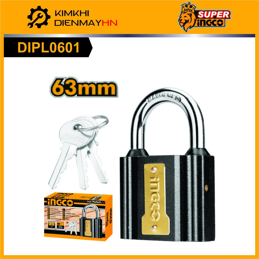 Ingco DIPL0601 63mm cast iron lock with 3 keys | Shopee Philippines