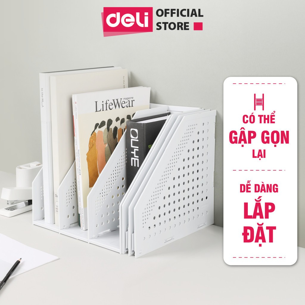 Deli Document Rack 3 Compartments Shelf for Books, Files, Office Papers ...