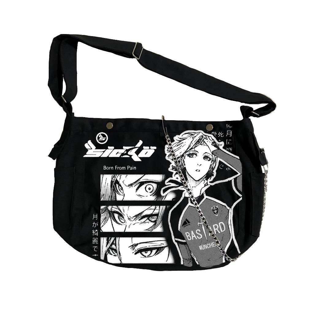 Kaiser Michael Blue Lock Crossbody Bag with Manga Pattern Canvas ...