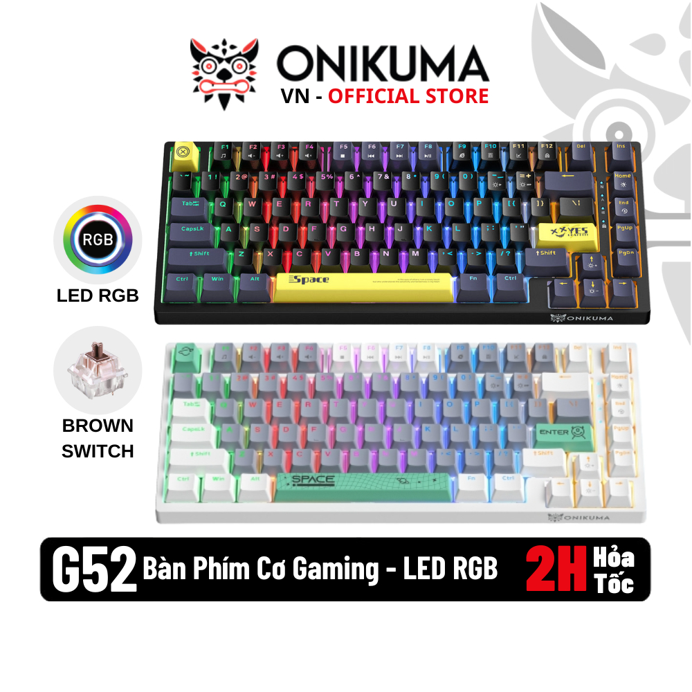 ONIKUMA G52 Wired Mechanical Keyboard - 82-key RGB color changing LED ...
