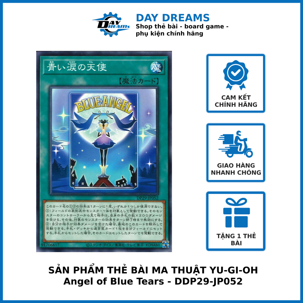 Yugioh Card OCG Version - Japanese Language: DP29-JP052 Angel of Blue Tears - Common | Shopee ...