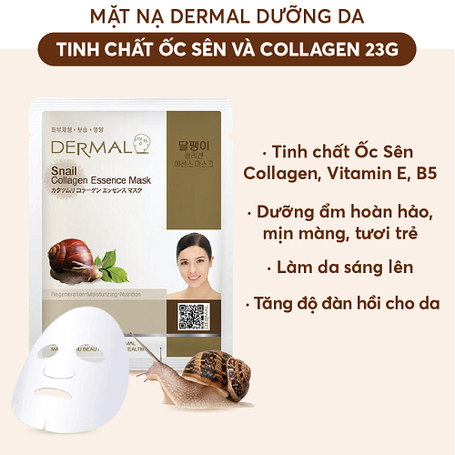 Dermal mask with Collagen and Snail essence 23g | Shopee Philippines