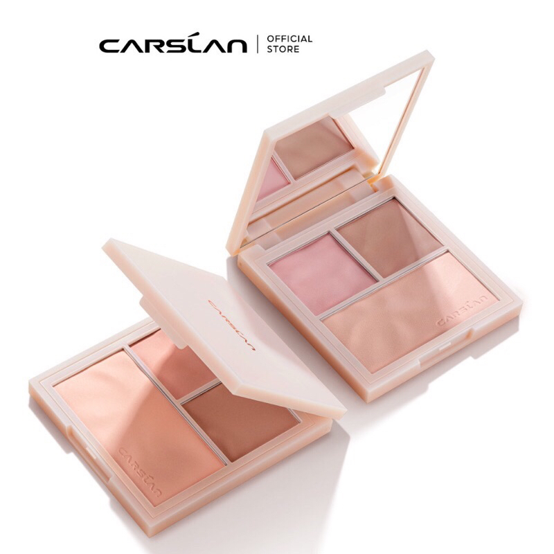Carslan Blush palette with integrated highlighter and contour in 3 ...