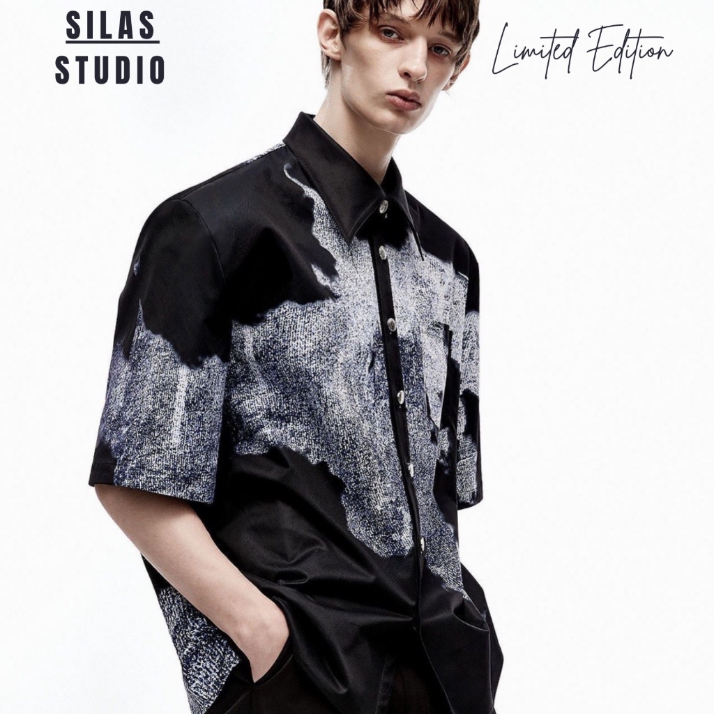 Men's Shirt short sleeve Bleeding SILAS Loose KaKi Cotton Menswear ...