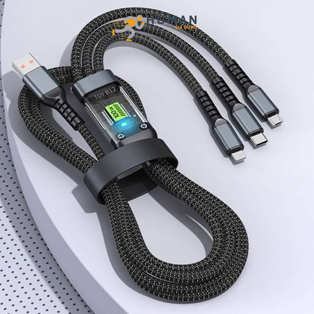 ELOUGH 100W Micro USB Type C 3 in 1 fast charging cable with display ...