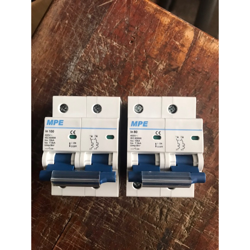 2-pole automatic circuit breaker MCB 2P MPE 80A, 100A | Shopee Philippines