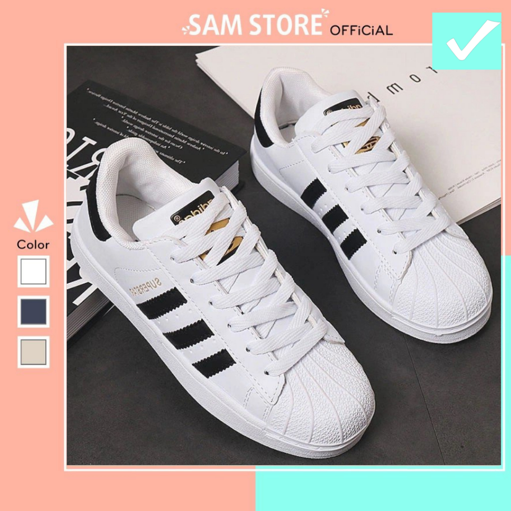 Adidas_superstar Das Scallop Toe Shoes, Gold Stamp Clamshell Shoes ...