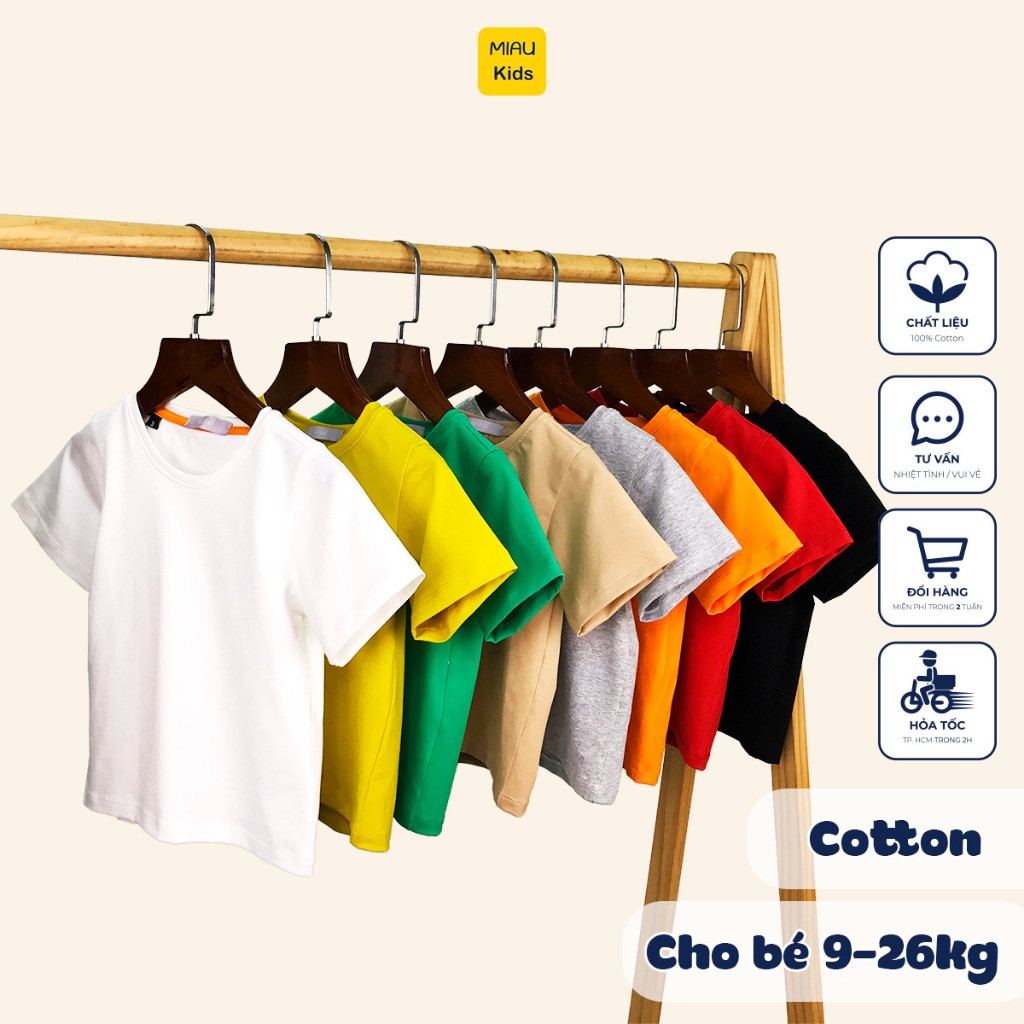 Multi-colored Plain T-shirt for Children, Soft and Cool Stretch Cotton ...