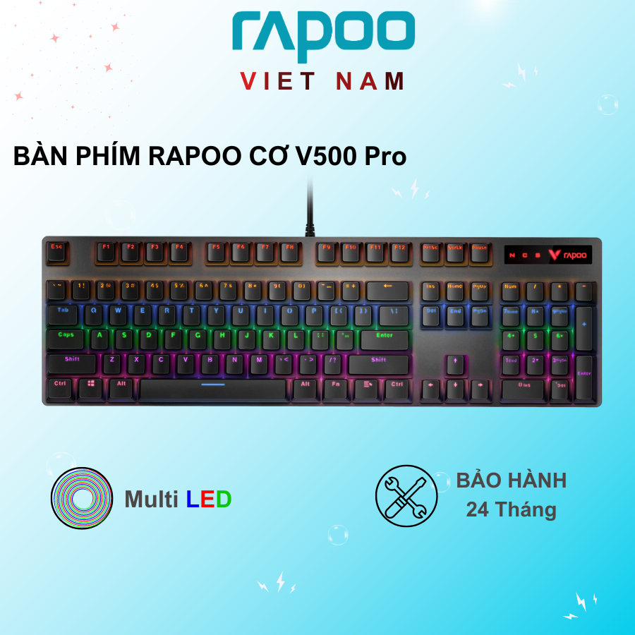 Rapoo V500 Pro Black Mechanical Keyboard (Multiled) | Shopee Philippines