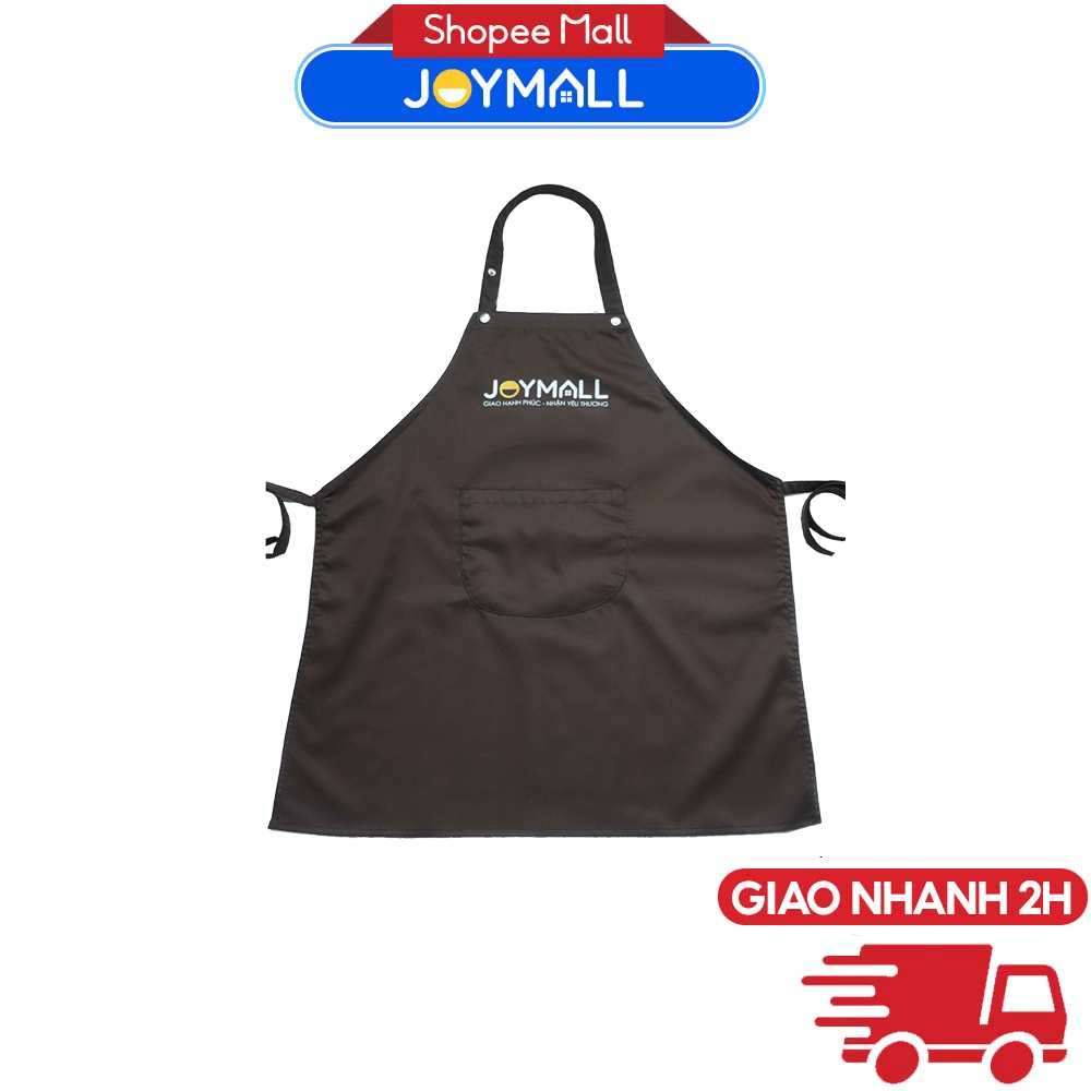 JoyMall kitchen apron with convenient pockets, Khaki fabric, Free size ...