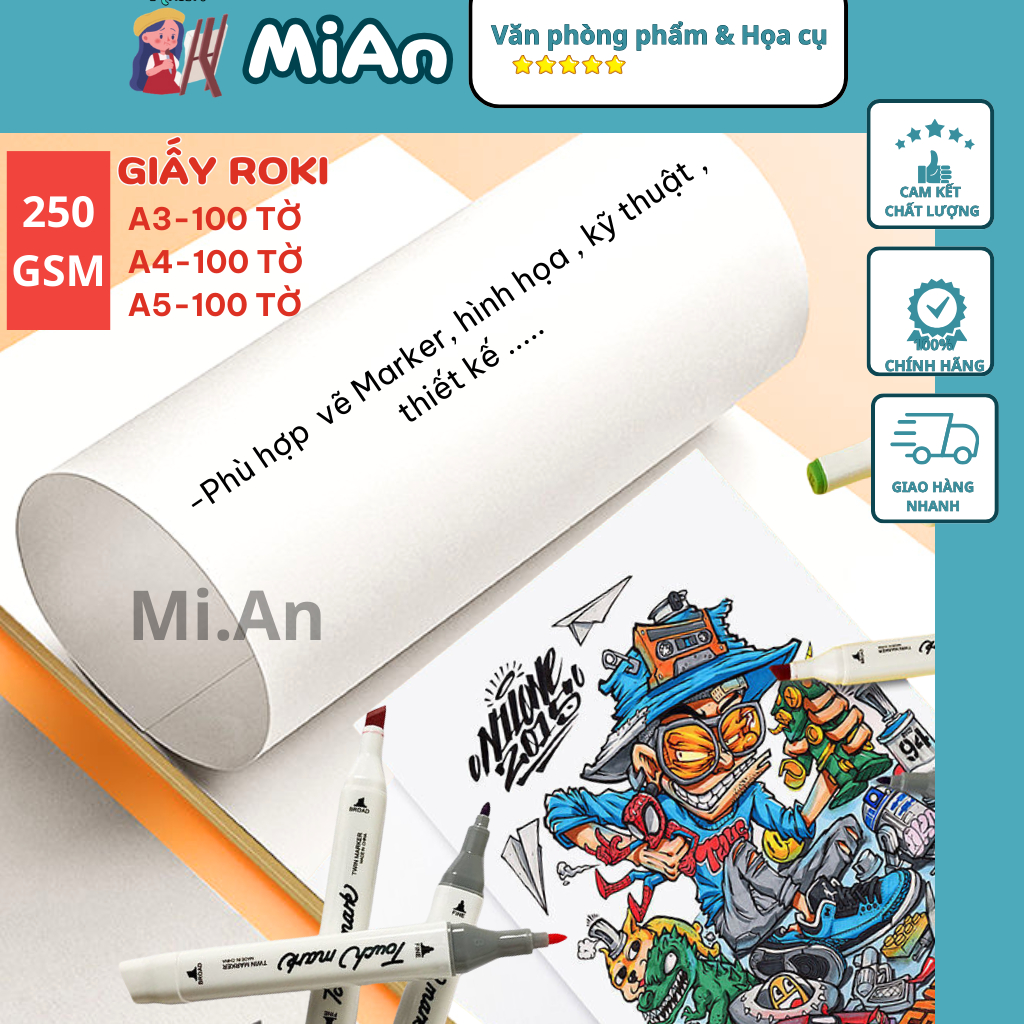 Drawing Paper - 100 Sheets Of ROKI 250GSM - Pencil Drawing Paper ...