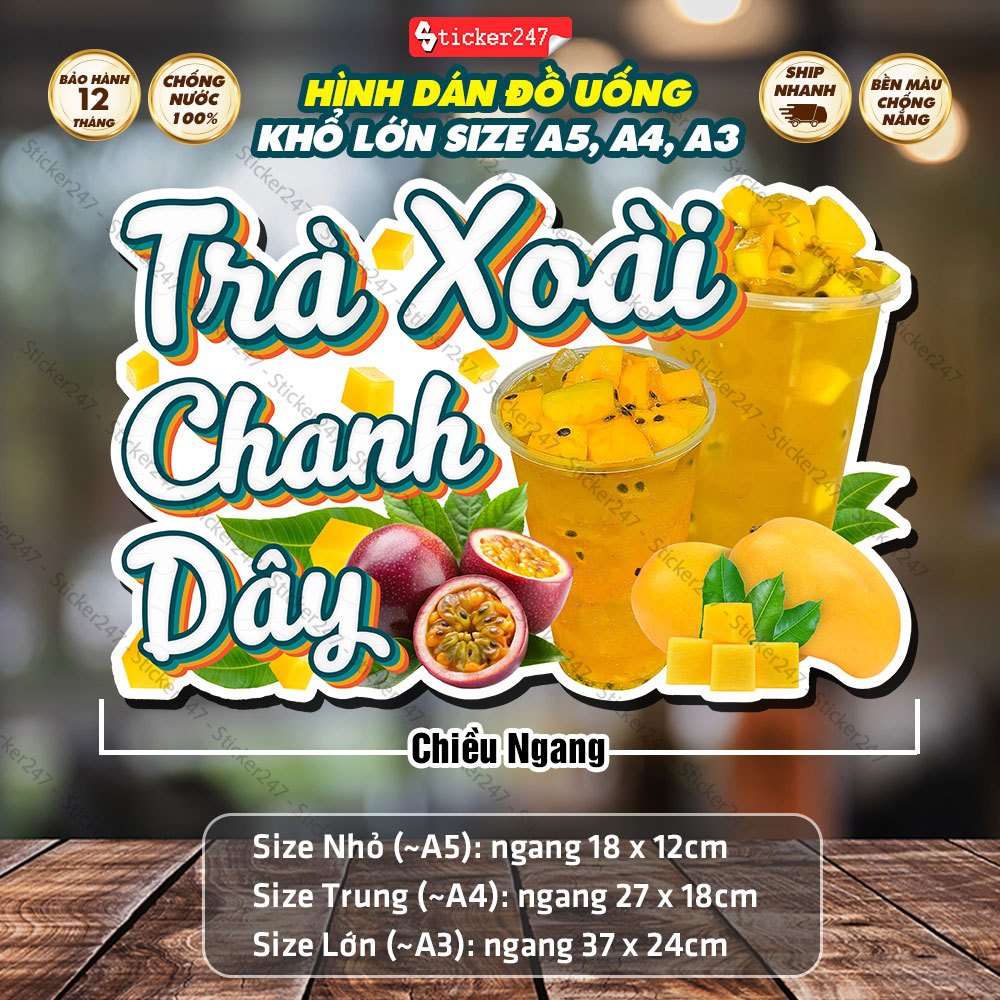 Vintage Waterproof Mango Passion Fruit Tea Decal - Passion Fruit Mango ...