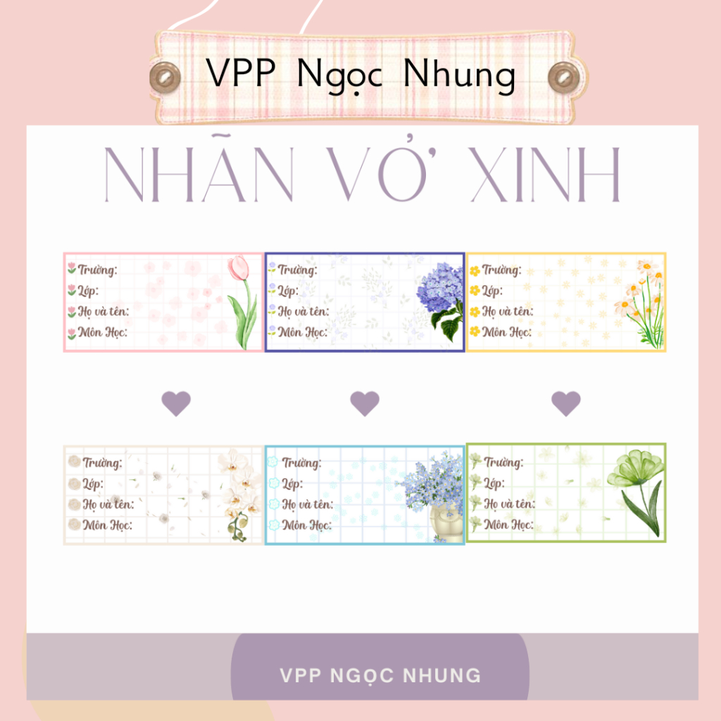 Set of 12 elegant falling flower pattern notebook labels ️ accept name ...