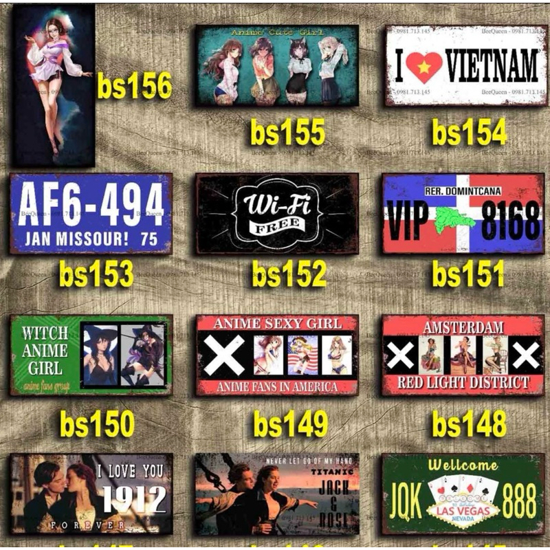 Combo Set of 12 License Plates Decal Decorative Stickers for Barber ...