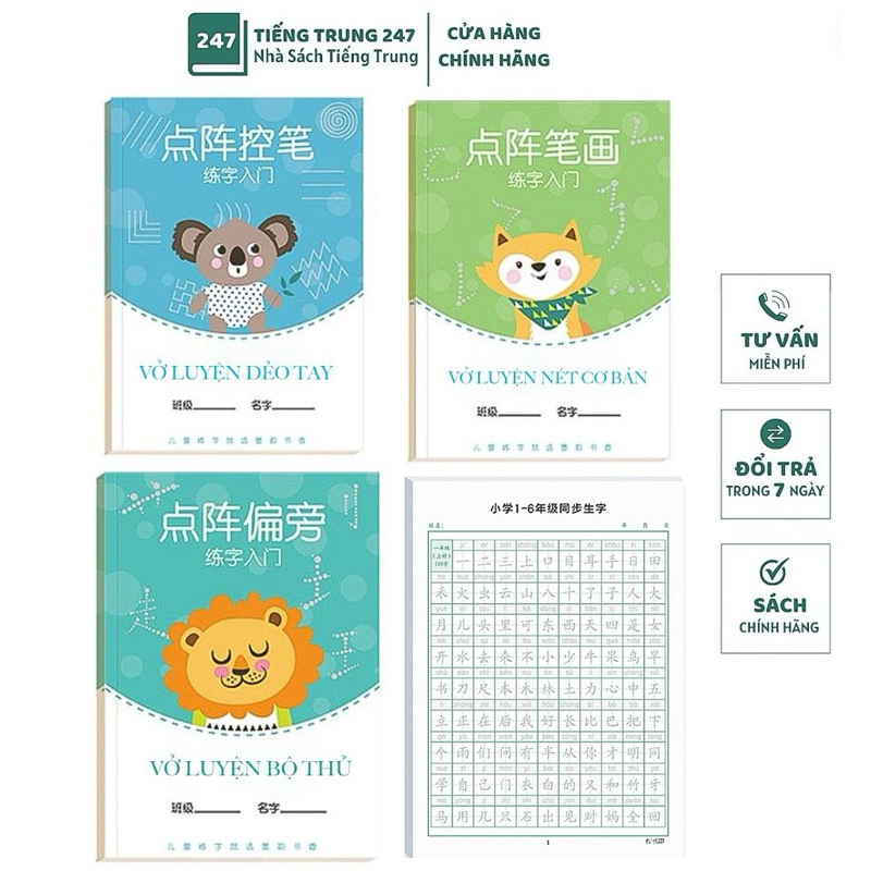 Combo of 3 notebooks to practice writing Chinese characters + notebooks ...