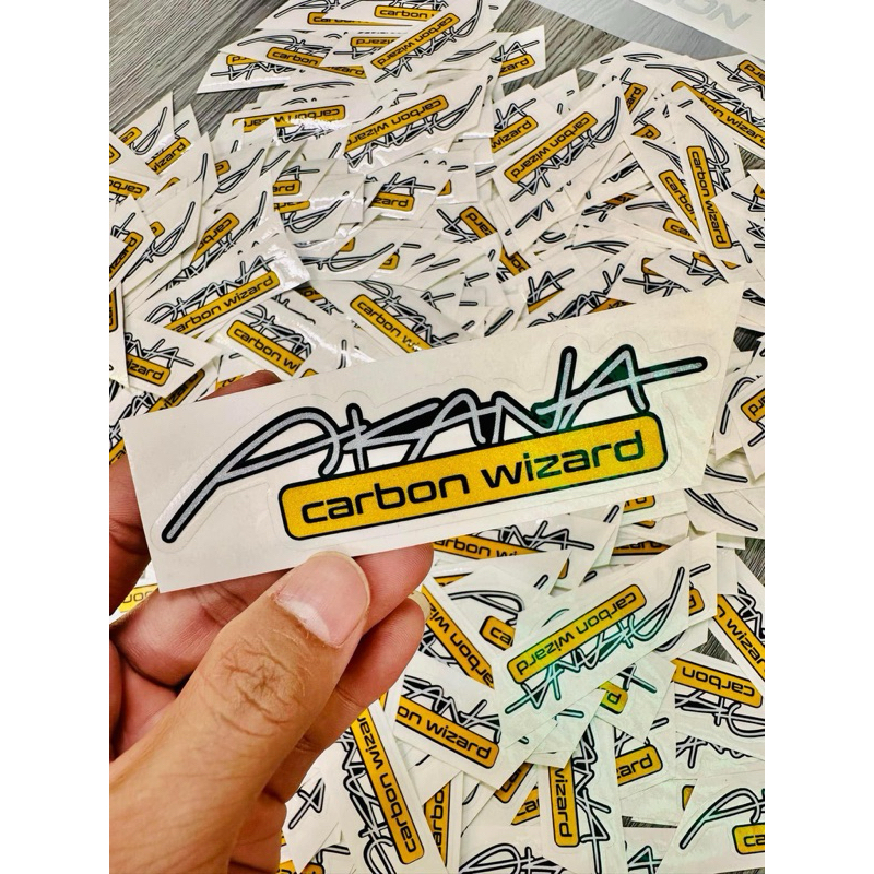 Genuine AKANA carbon wizard reflective sticker 3M decal with Japanese ...