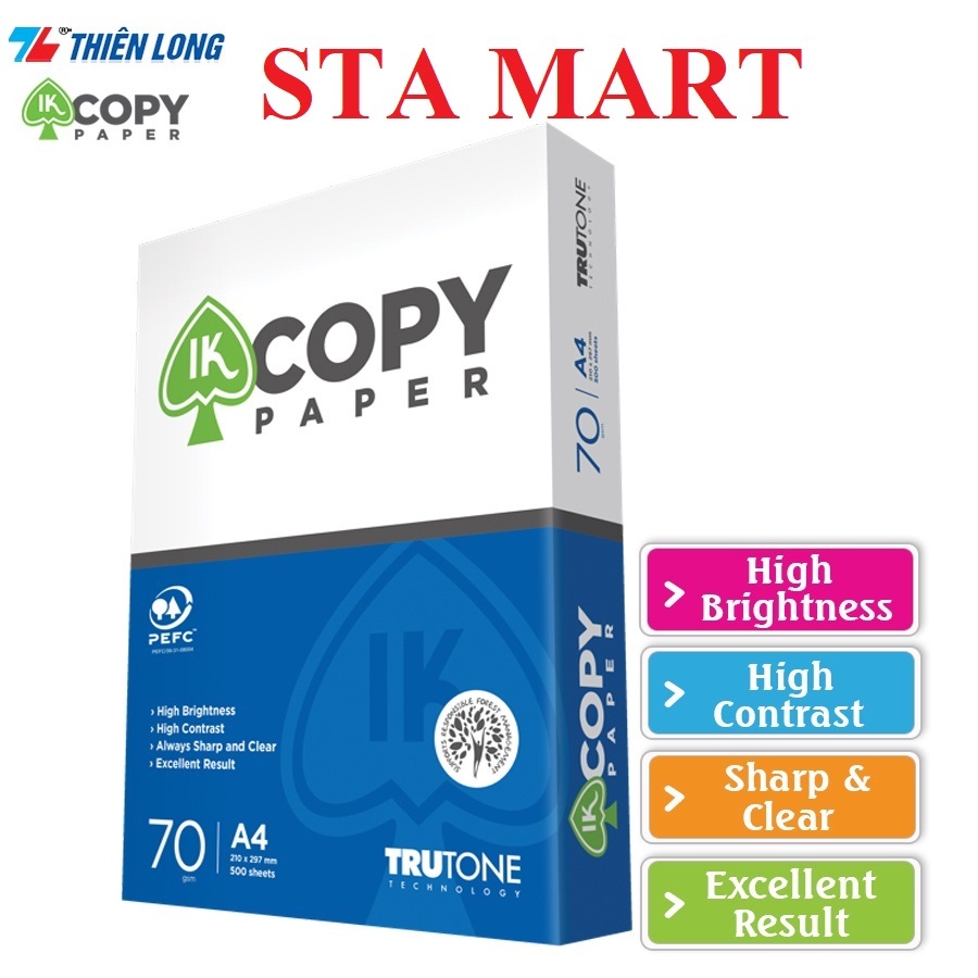 Printing Paper / photo Paper A4 70 gsm IK Copy Thien Long (500 Sheets ...