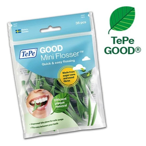 Tepe Good Mini Eco-Friendly Dental Floss with Handle (36 Sticks ...